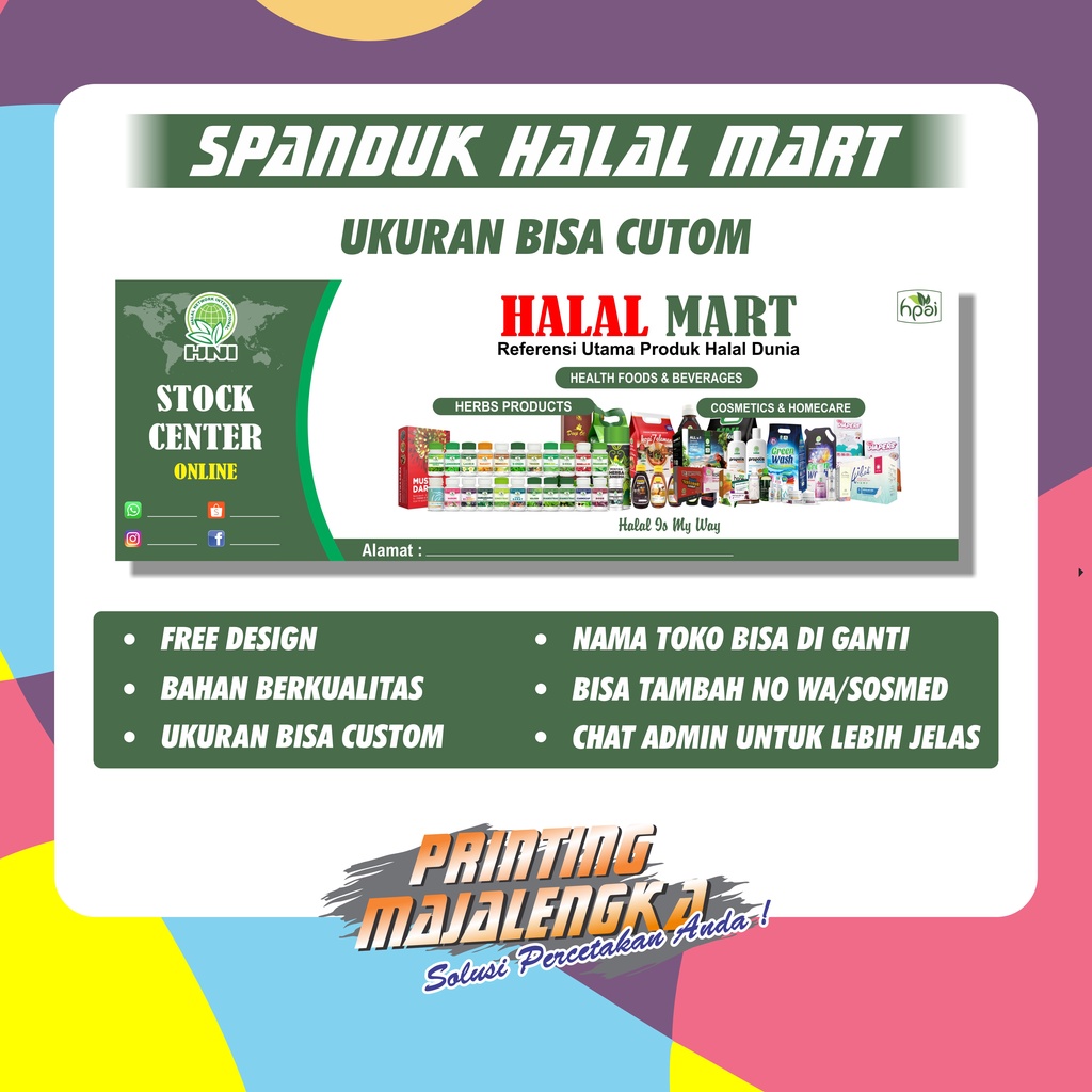 Jual SPANDUK/BANNER HALAL MART HNI/FREE DESIGN/MURAH BERKUALITAS | Shopee Indonesia