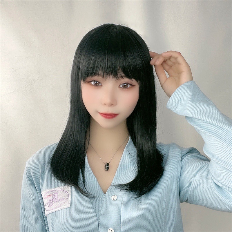 Jual Wig Rambut Pendek Natural Short Hair Straight Wig Women / Wig ...