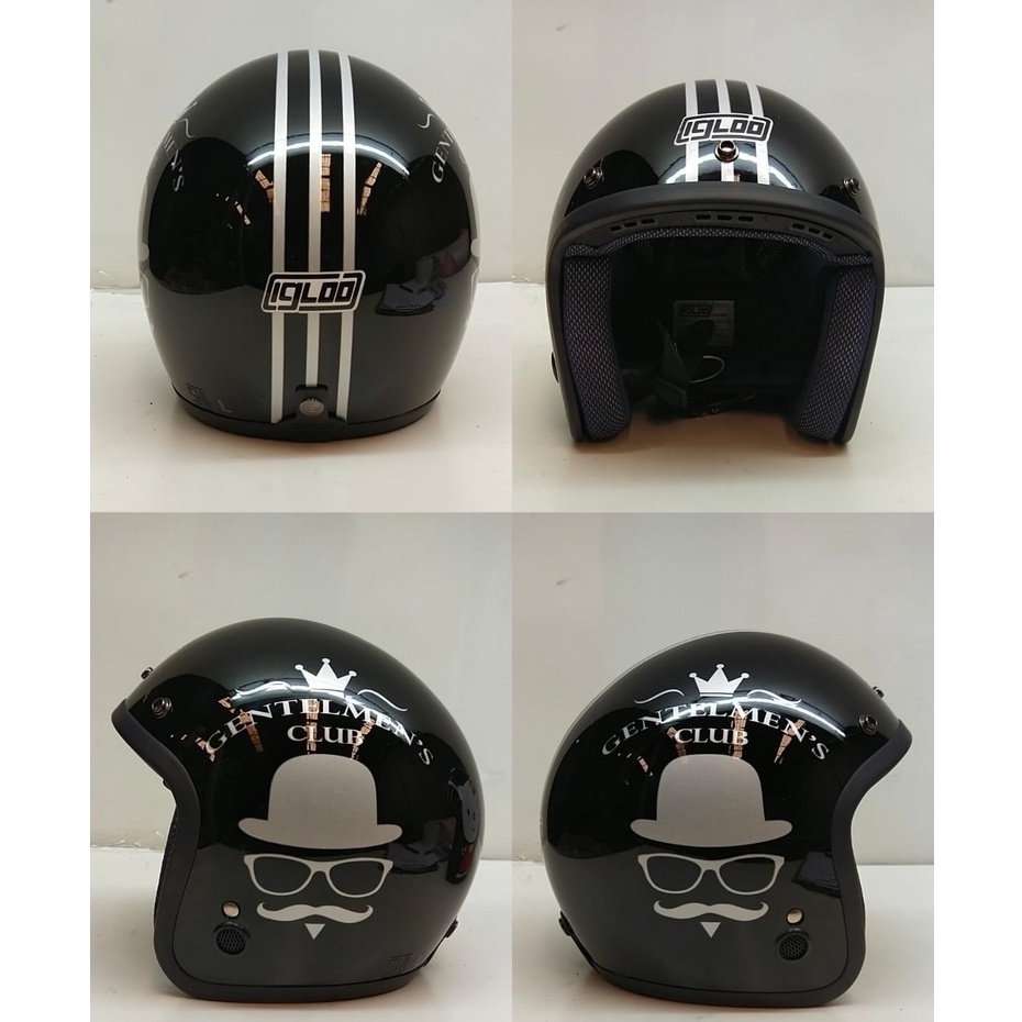 Jual Helm Retro/Helm Bogo SNI/Helm Pria/wanita/Helm IGLOO Full motif ...