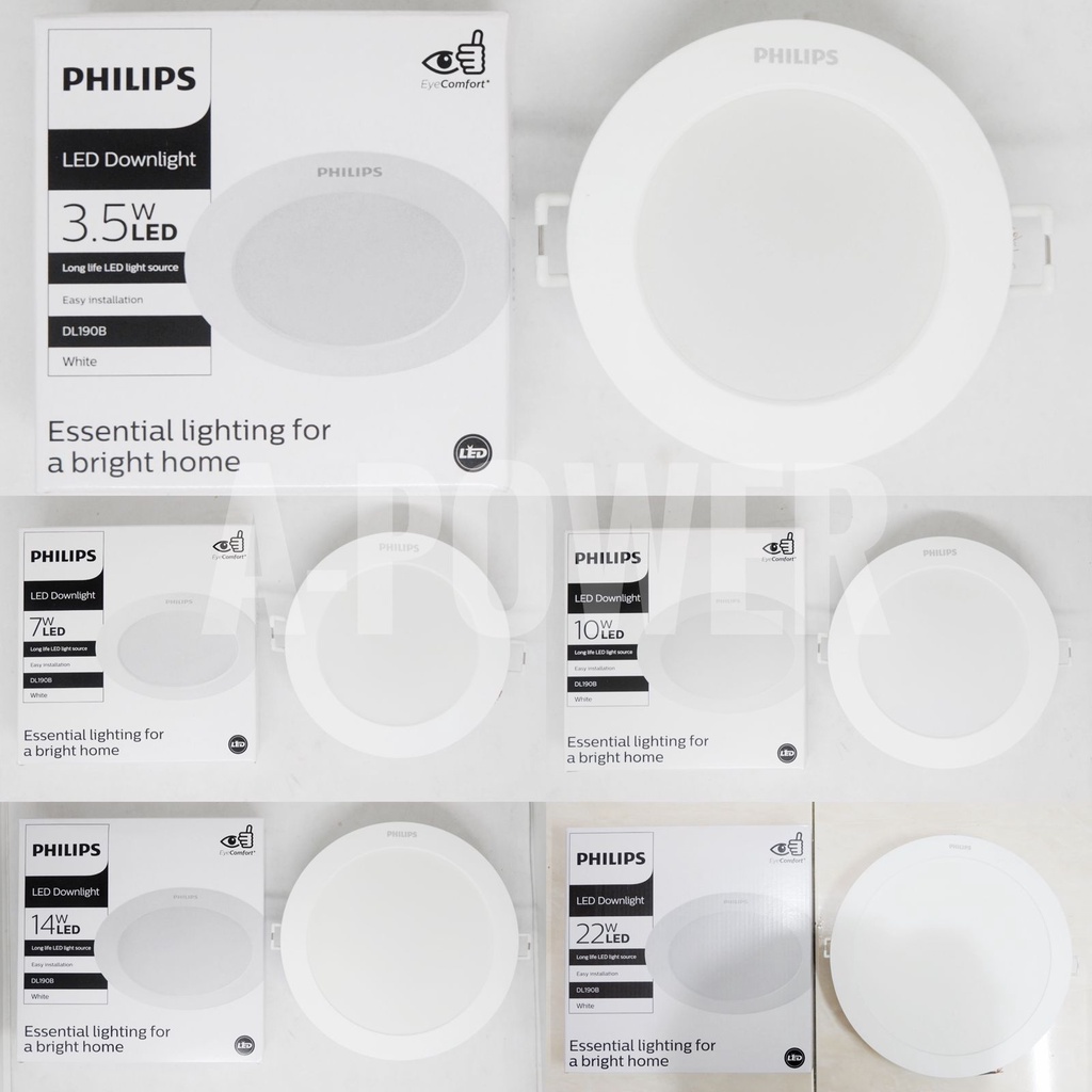 Jual Philips - Downlight LED Eridani 3.5W, 7W, 10W, 14W, 23W (Putih) | Shopee Indonesia