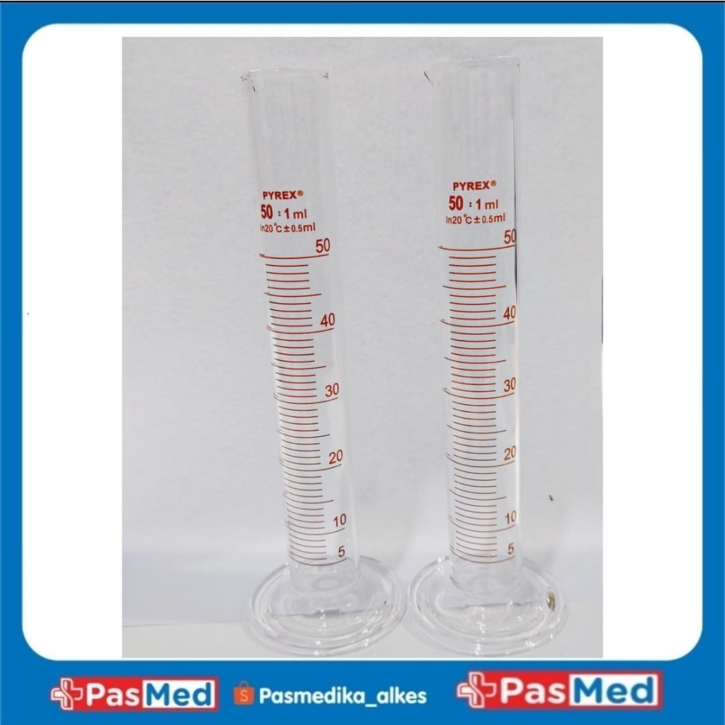 Jual PASMED | PYREX Alat Lab/Kimia/Farmasi - Gelas ukur 50 ml | Shopee ...