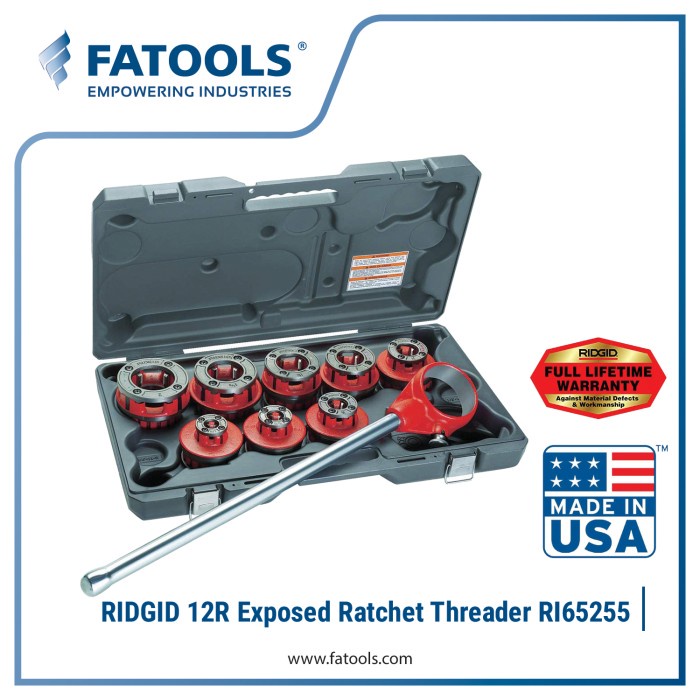 Jual Ridgid 65255 12R Exposed Ratchet Threader 1/2"-2" Bspt | Shopee ...