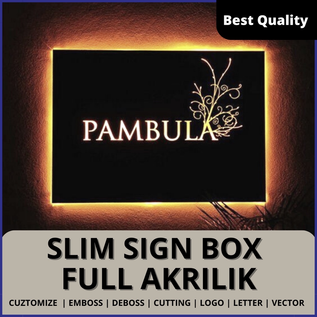Jual Sign LED / Acrylic Slim Box LED / Neon Sign Box Custom 30x50 cm ...