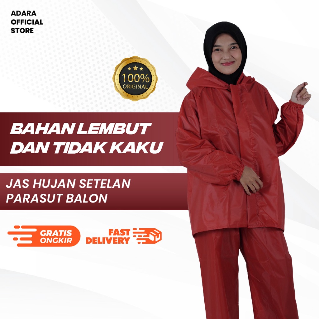Jual Setelan Jas Hujan Parasut Balon Raincoat Waterproof Bahan Tebal By Adara Official Store ...