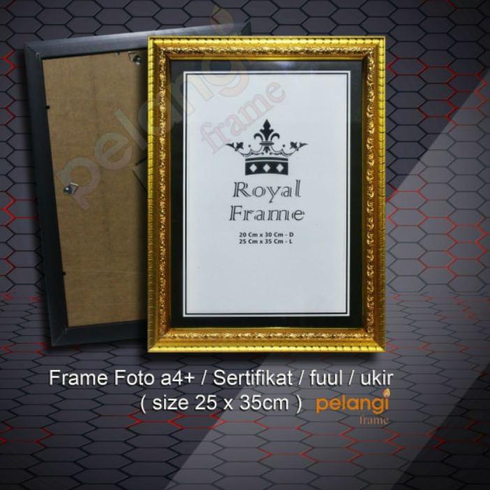 Jual New Frame foto setifikat / 14R / a4 tepi ukir size 25x35cm ...