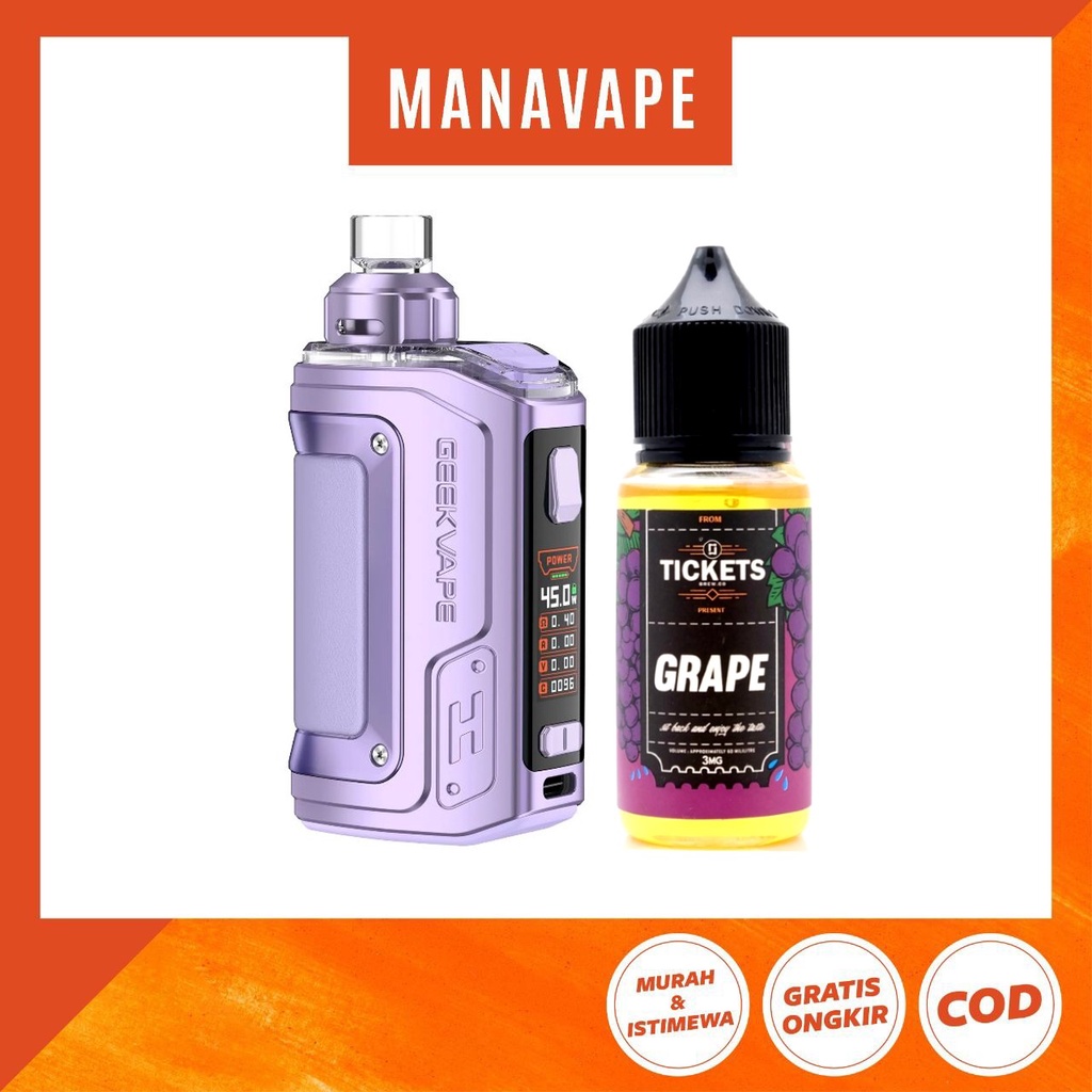Jual AEGIS HERO 2 (H45) POD KIT AUTHENTIC by GEEKVAPE + LIQUID TICKET ...