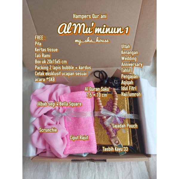 Jual Hampers AL MU'MINUN kado hadiah gift box muslim souvenir tahlil ...