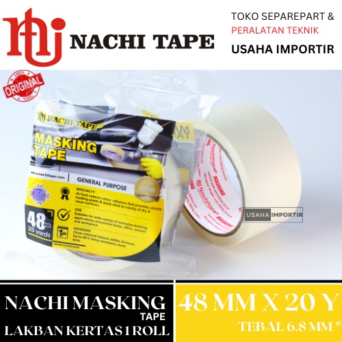 Jual Promo Selotip Lakban Kertas Nachi Masking tape 48 MM X 20 Yard ...