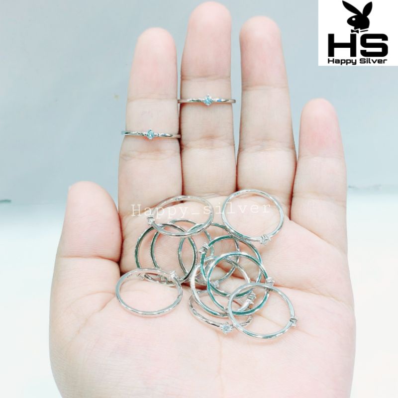 Jual Cincin Perak Asli Silver Wanita 925 Lapis Emas Putih Model Desi ...