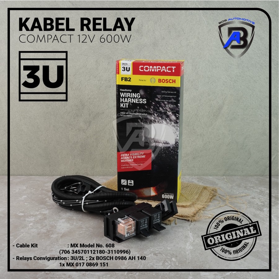 Jual 【COMPACT】Kabel Relay Set Lampu H4 Mobil BOSCH FB2 - 3 Relay 12v ...