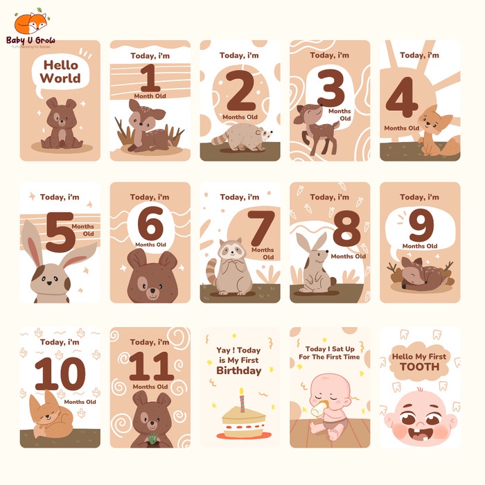 Jual Card Baby Milestone Card Series Kartu Foto Tumbuh Kembang Bayi ...
