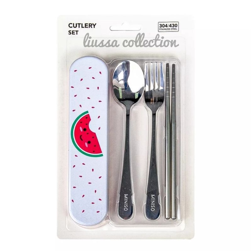 Jual Alat Makan Miniso - Fruit Series Cutlery Set | Shopee Indonesia