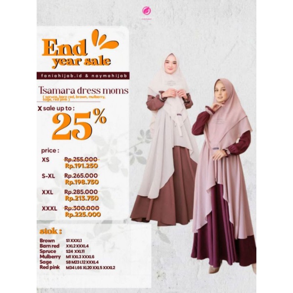 Jual TSAMARA DRESS MOM/BY FANIA HIJAB ORI | Shopee Indonesia