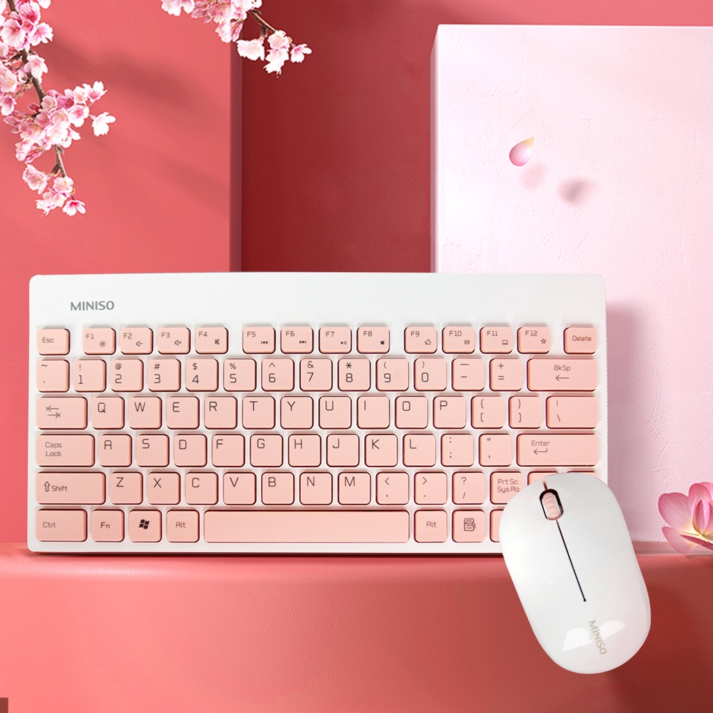 Jual MINISO Set Keyboard dan Mouse Wireless Mini Computer Laptop Combo ...