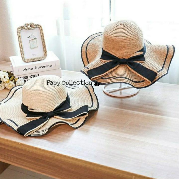 Jual Star Seller!! Topi pantai gelombang pita tebal PG12/ Topi pantai / Summer Hat | Shopee ...