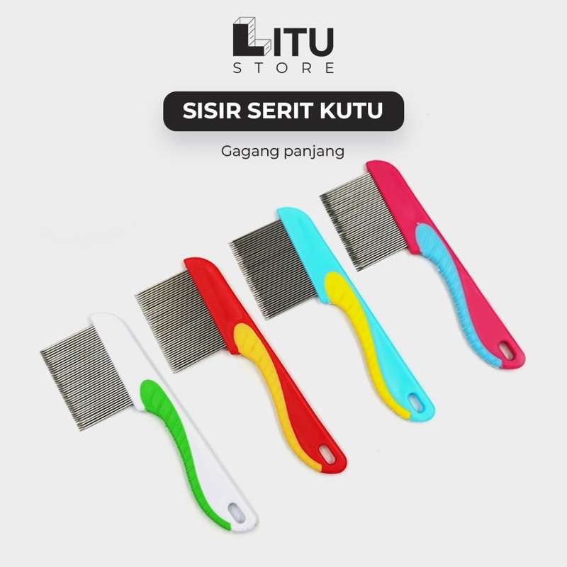 Jual sisir serit kutu hewan peliharaan rambut gagang panjang | Shopee ...