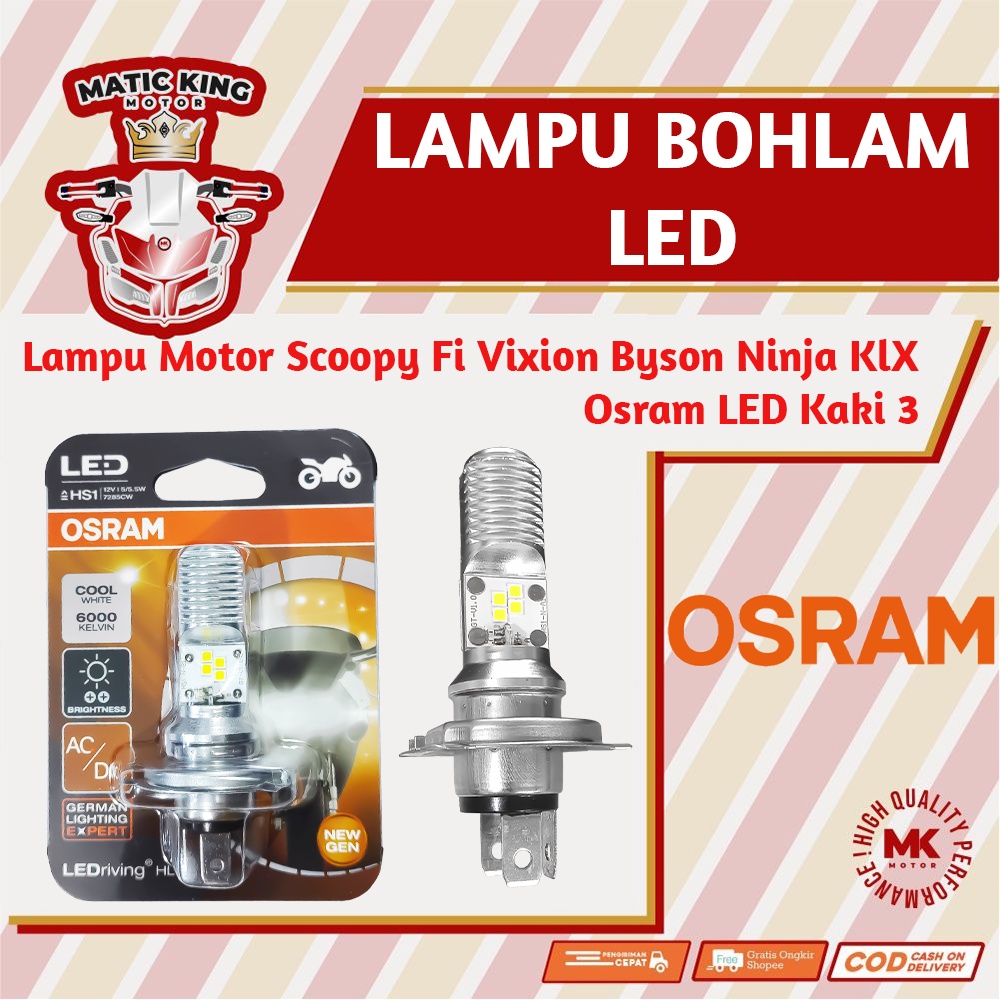 Jual OSRAM Bohlam lampu LED Motor Scoopy Fi Vixion Byson Ninja KlX Kaki ...