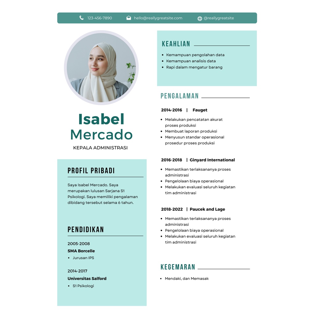 Jual Jasa Pembuatan CV Kerja | Jasa Desain CV Profesional Model ...
