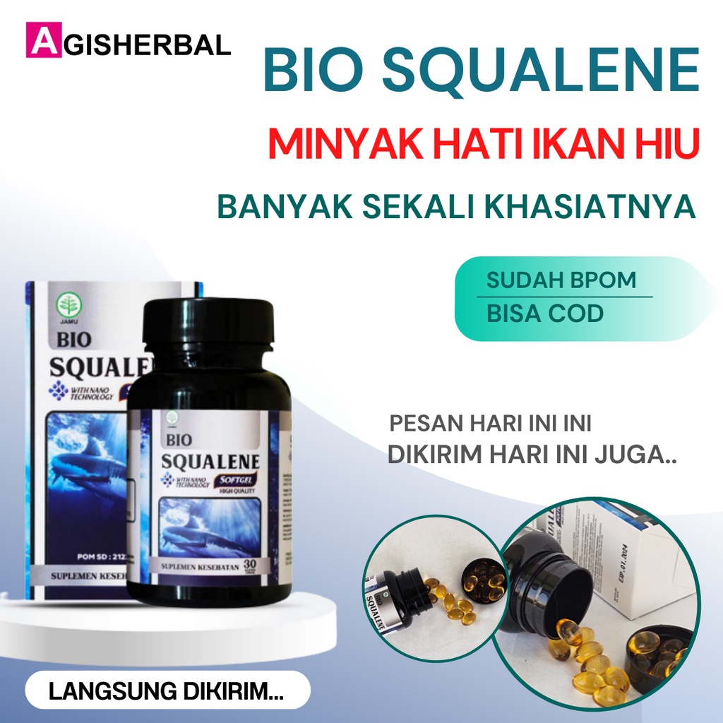 Jual Bio Squalene Softgel 100% Asli Shark Liver Oil Minyak Hati Ikan ...