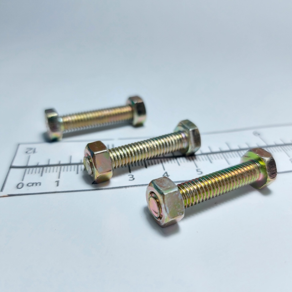 Jual Mur Baut Hex M6x30 - Set Mur plus Baut 6x30 Harga per 10pcs ...