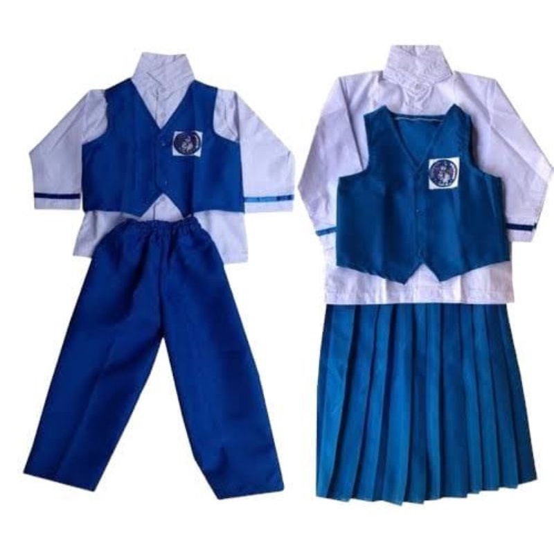 Jual seragam TK putih biru panjang | Shopee Indonesia