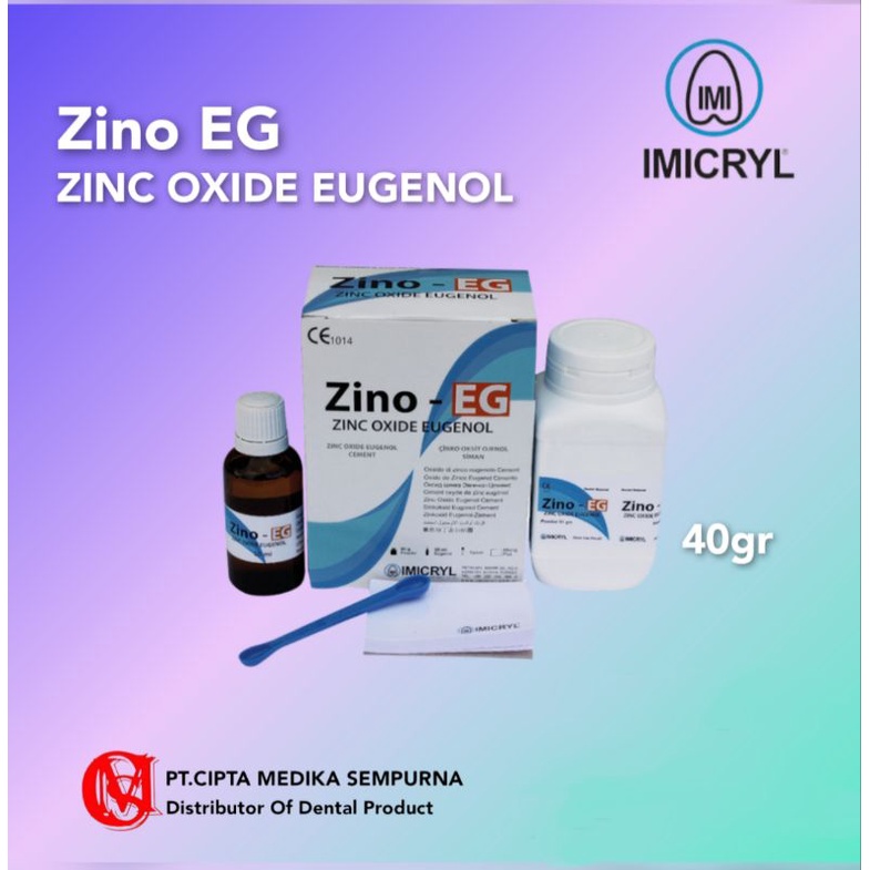 Jual Zinc Oxide Eugenol Zino EG 40gr Cement Base pwd liquid | Shopee ...