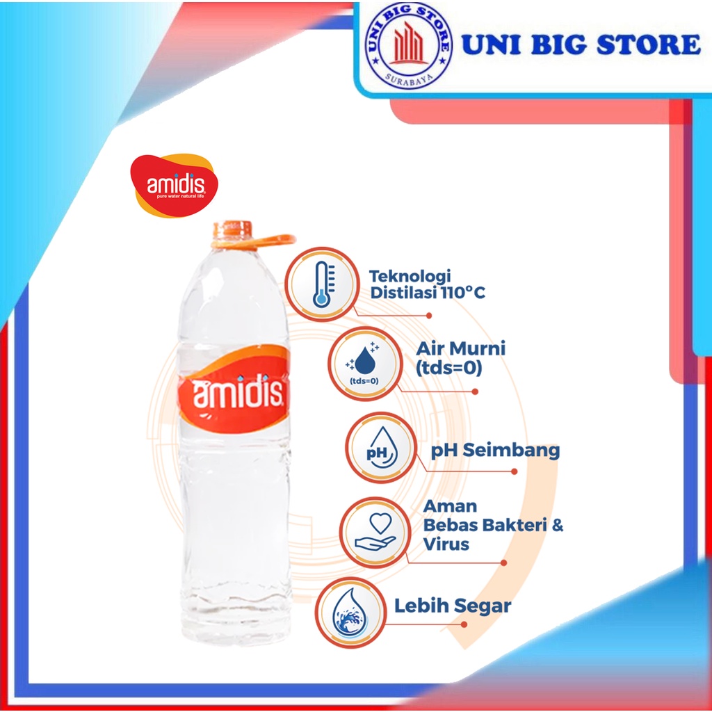 Jual Amidis Air Minum Distilasi 1500 ml Botol | Shopee Indonesia