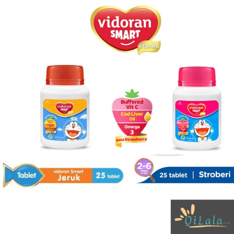 Jual Multivitamin Anak Vidoran Smart Tablet Orange & Strawberry isi 25 ...