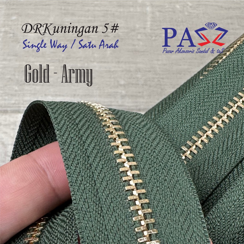 Jual Daun Resleting Satu Arah Gigi Kuningan No. 5 Premium | Shopee ...