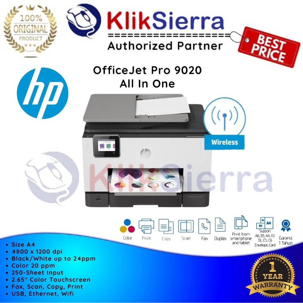 Jual HP OfficeJet Pro 9020 Print Scan Copy Fax Printer Wireless ...