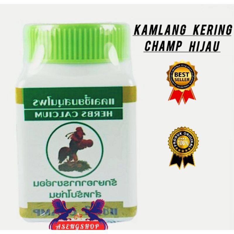 Jual KAMLANG KERING CHAMP HIJAU / HERB CALCIUM SUPLEMENT MULTIVITAMIN isi 50 butir impor ori ...