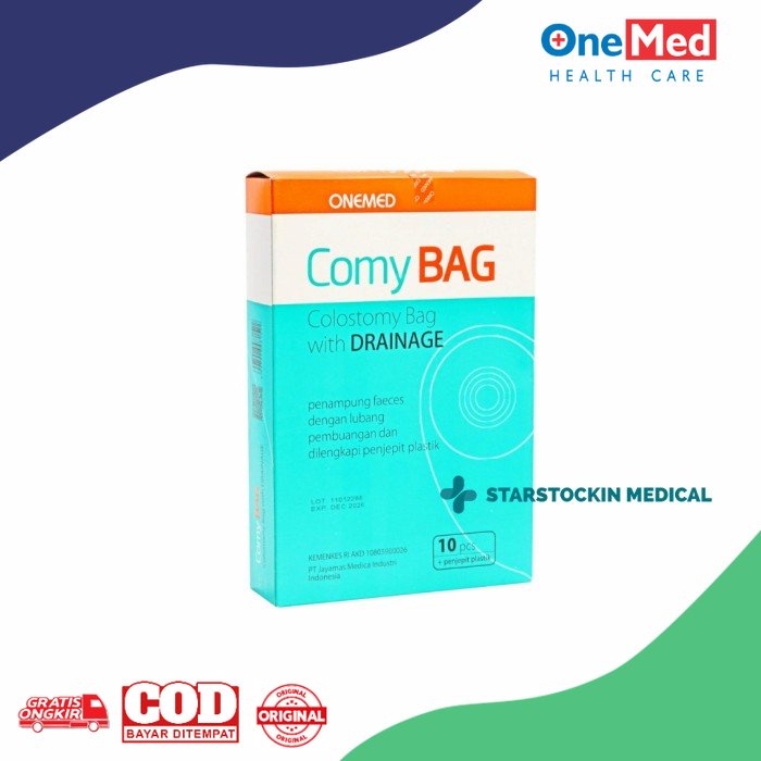 Jual Comy Bag Onemed Colostomy Bag With Drainage Box Isi 10 pcs ...