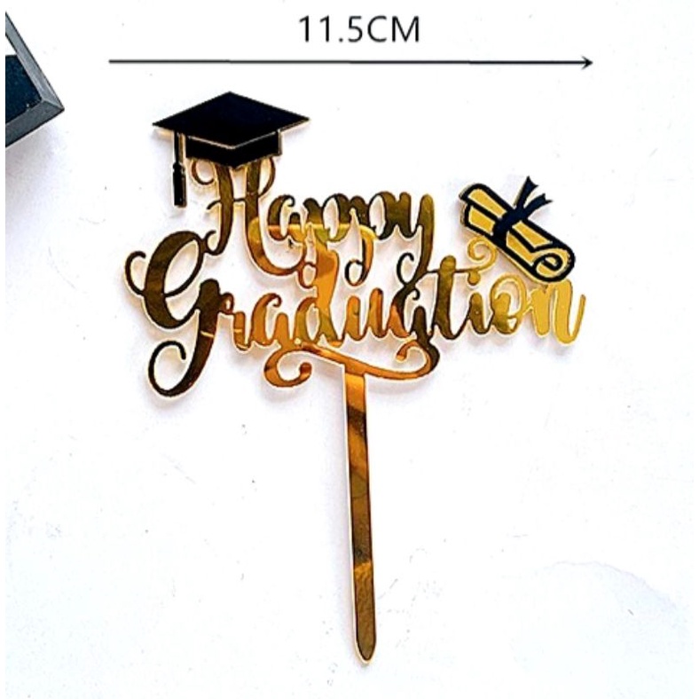 Jual Cake Topper Acrylic Happy Graduation Wisuda | Shopee Indonesia