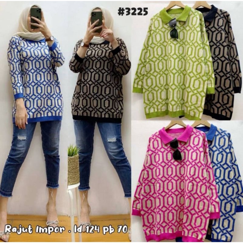 Jual SWEATER RAJUT WANITA MODEL OVERSIZE ABSTRAK KERAH PREMIUM SEMI ...