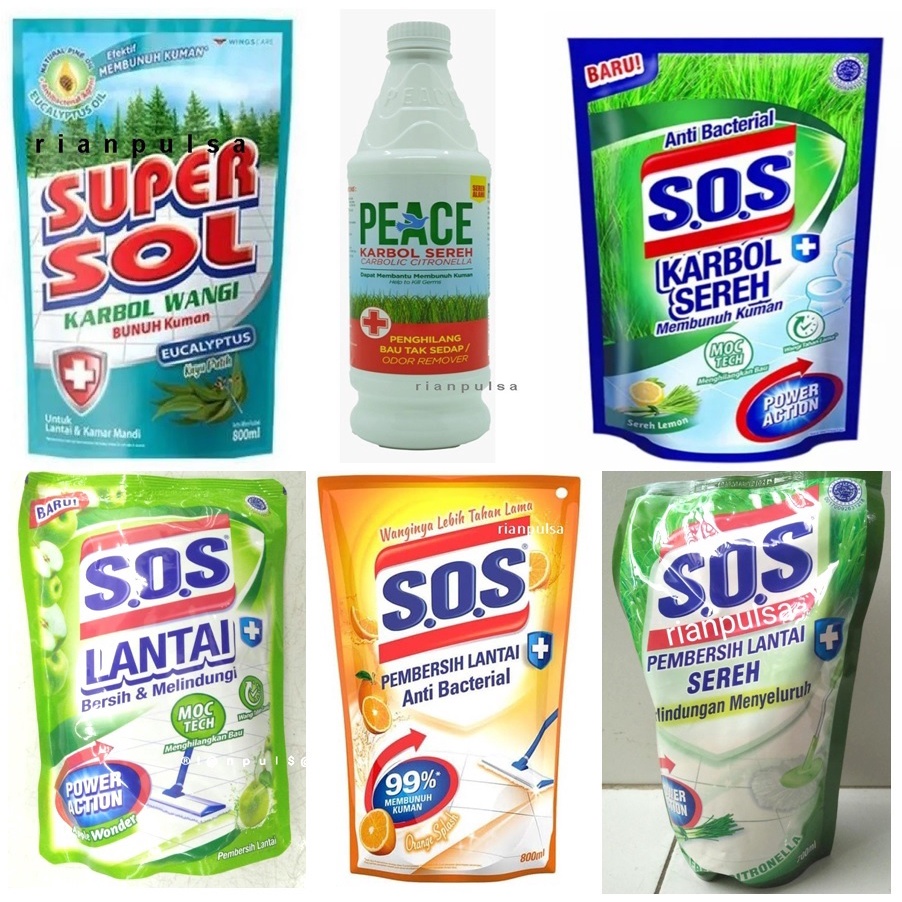 Jual SOS Muscle Pel Karbol Pembersih Lantai wangi harum floor cleaner ...