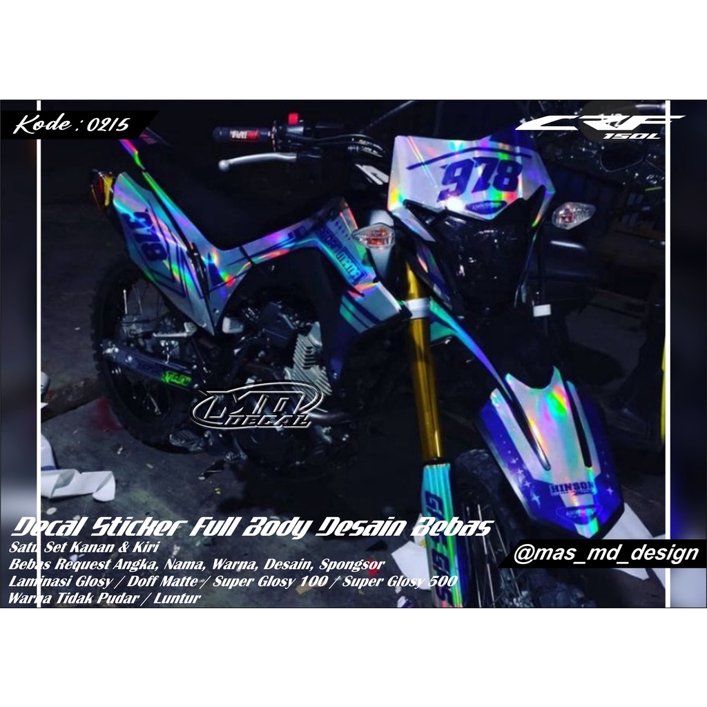 Jual 0215 Sticker Decal CRF 150 L full Hologram Pelangi - Stiker Decal ... Jual 0215 Sticker Decal CRF 150 L full Hologram Pelangi - Stiker Decal ...