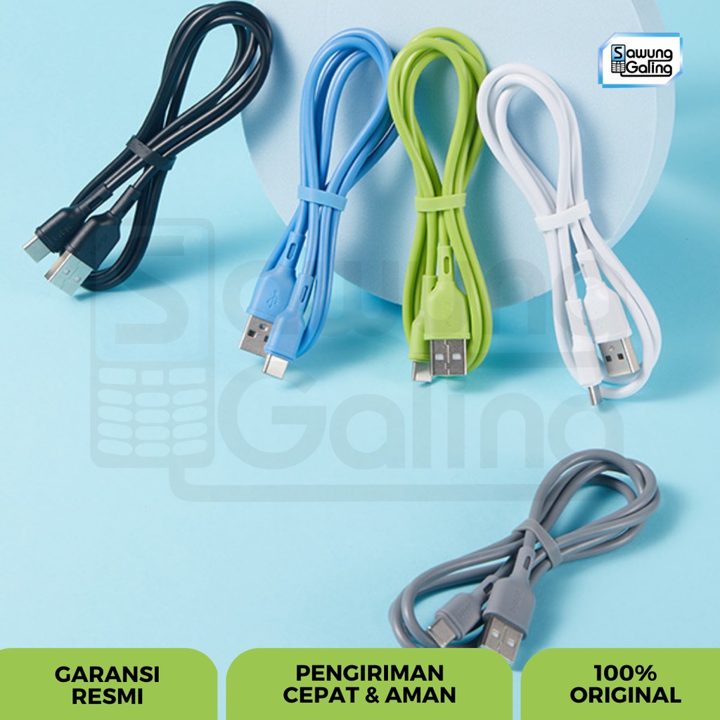 Jual KABEL DATA ROBOT RBC100S Type C 2.4A Colourfull Original | Shopee ...