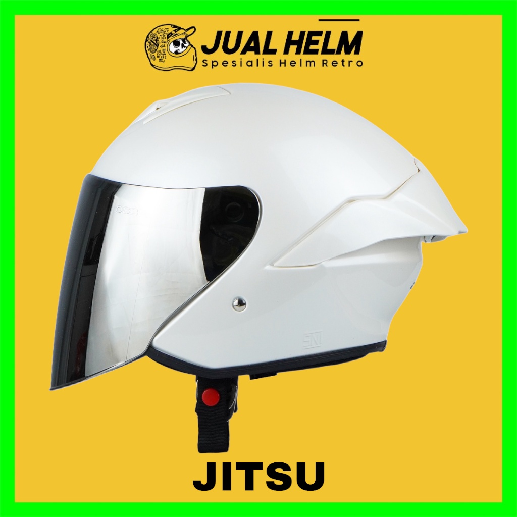 Jual HELM JITSU JS1 SERIES SOLID WHITE GLOSS | Shopee Indonesia