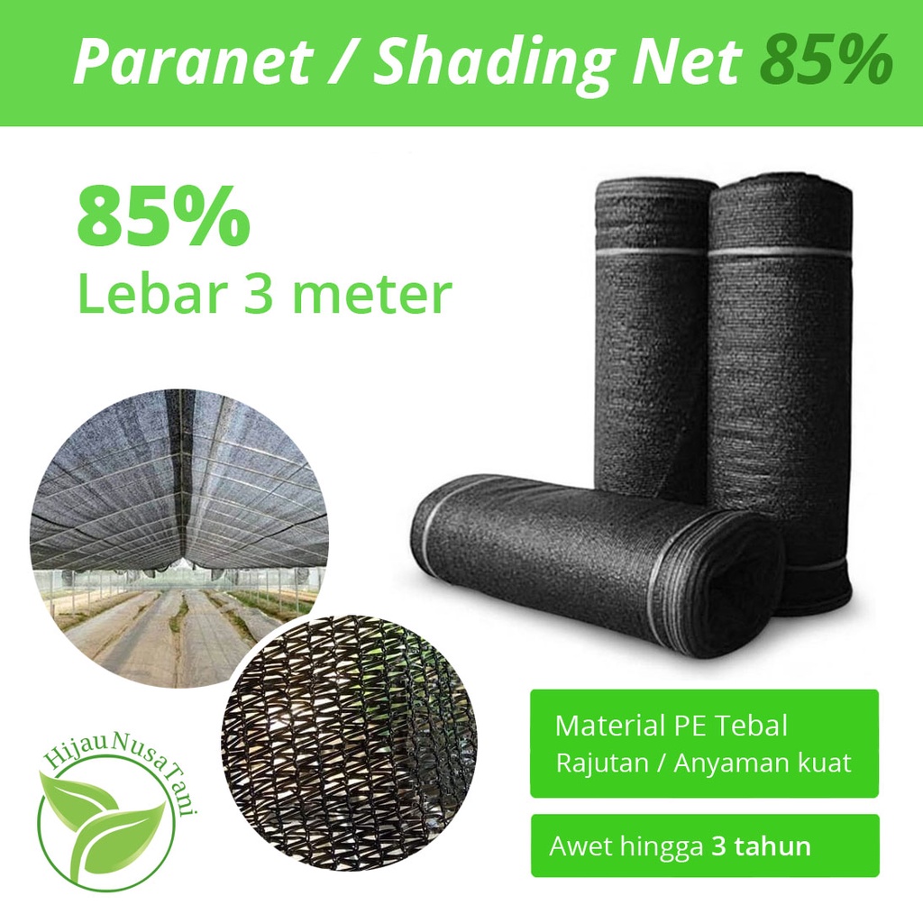 Jual PARANET 85% Lebar 3 Meter - Jaring Shading Net Atap Dinding Green ...