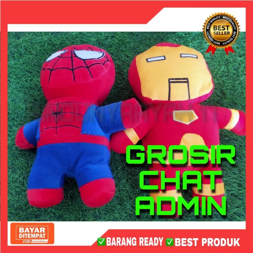 Jual [RA]Boneka spiderman, captain amerika ukuran 35cm | Shopee Indonesia