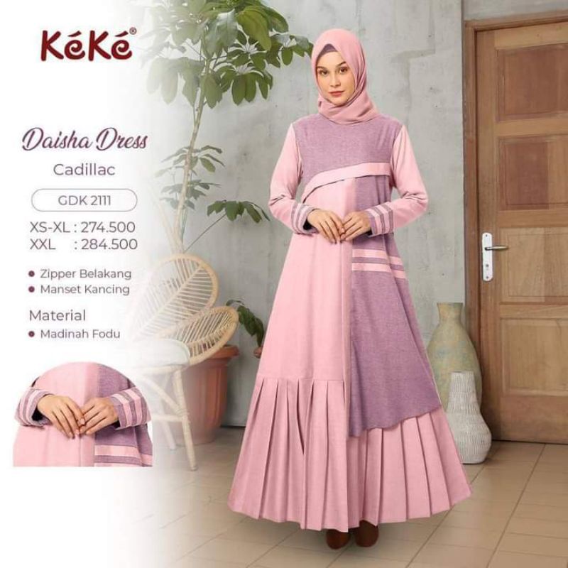 Jual KEKE-Daisha Dress GDK 2111/Cadillac/Gamis Brand KEKE BUSANA ...