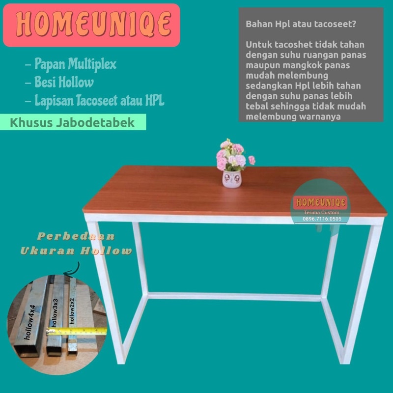 Jual HOMEUNIQE 100x50x70 Meja kerja Minimalis Simple Murah / Meja ...