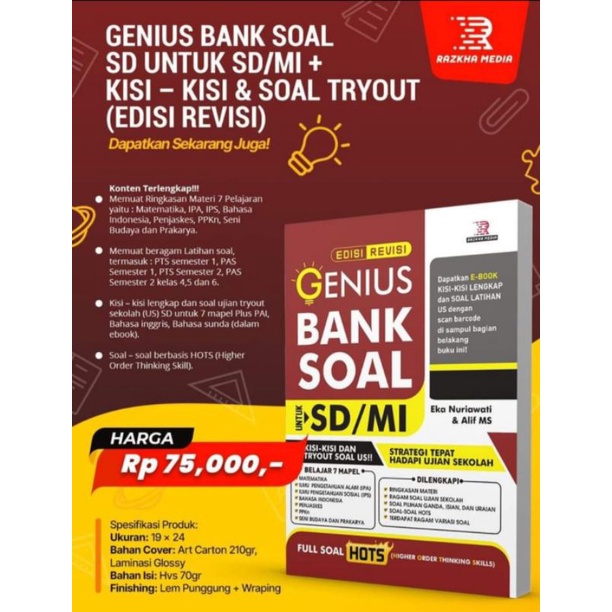 Jual Genius Bank Soal untuk SD,SMP Razka Media | Shopee Indonesia