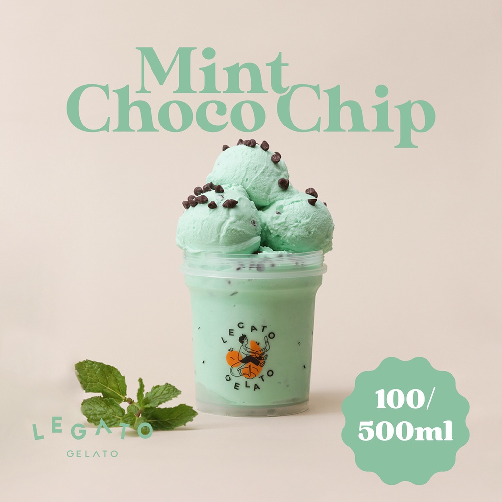 Jual LEGATO GELATO - Mint Choco Chip Pint 500 mL Cup 100 mL Ice Cream ...