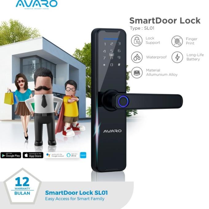 Jual AVARO SL01 Smart Door Lock Kunci Pintu Digital Smart Lock Door Lock | Shopee Indonesia
