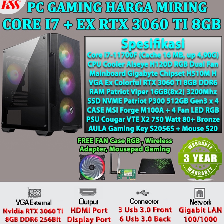 Jual Komputer/PC Rakitan Core i7 Gen NEW + VGA RTX 3060 TI 8GB Harga Murah | Shopee Indonesia