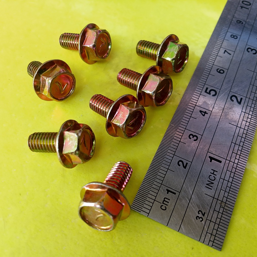 Jual FLANGE BOLT KUNING M6 X 12 / BAUT 10 KUNCI 10 / BAUT TOPI M6 X 12 ... Jual FLANGE BOLT KUNING M6 X 12 / BAUT 10 KUNCI 10 / BAUT TOPI M6 X 12 ...