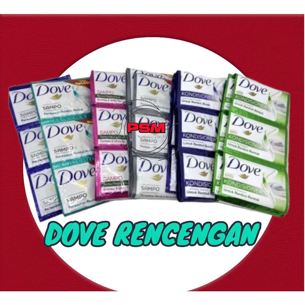 Jual PSM ~ UNILEVER Dove Shampo Shampoo RENCENG | 12 SACHET X 9ML ...