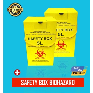Jual Safety Box 5L / Kardus Limbah Medis / Biohazard / infeksius yellow ...