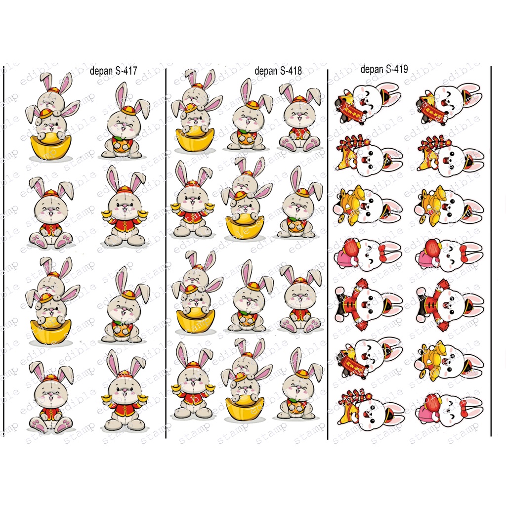 Jual S 399-S422 Edible Stamp Imlek Stiker Makanan Edible Stiker Edible ...